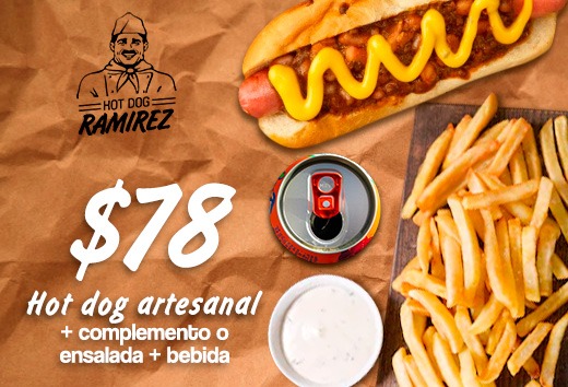 Cuponerapp - Hot dog artesanal + complemento o ensalada + bebida $78 en ...