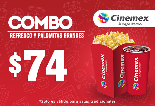 Cuponerapp - Combo grande por $74 en Cinemex