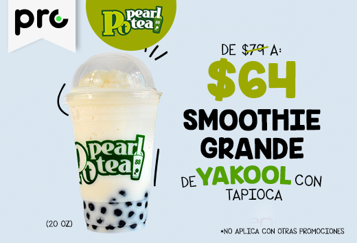 Cuponerapp - Smoothie grande (20 oz) de Yacool de $79 a $64. en Pearl ...