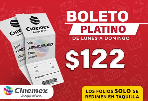Cuponerapp - Boleto PLATINO por $122. en Cinemex