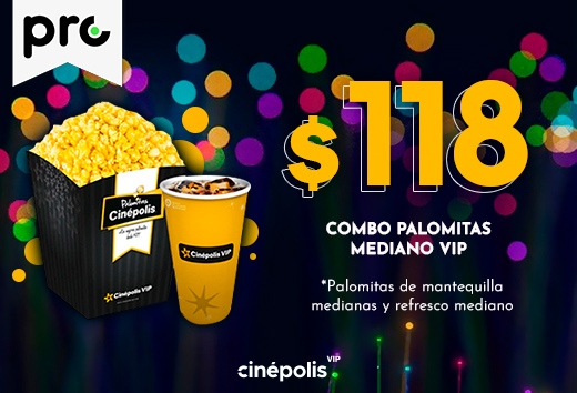 Cuponerapp - Combo palomitas por $118 en Cinépolis VIP (Nacional)