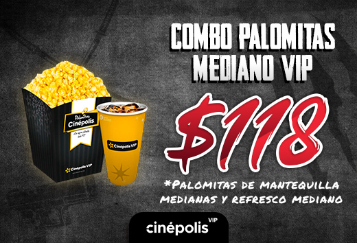 Cuponerapp - Combo palomitas por $118 en Cinépolis VIP (Nacional)